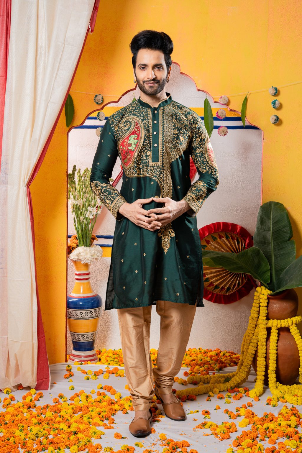 Shop Tussar Silk Punjabi Kurta For Men - The Shahensha